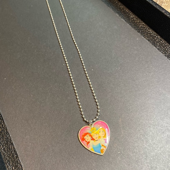Disney | Accessories | Disney Princess Heart Shaped Necklace Ball Chain ...